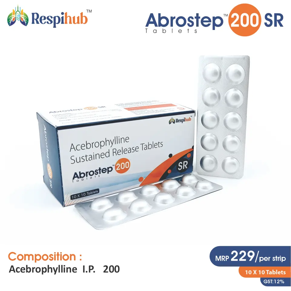 Acebrophylline (200mg) Tablet - Abrostep 200 SR Tablet