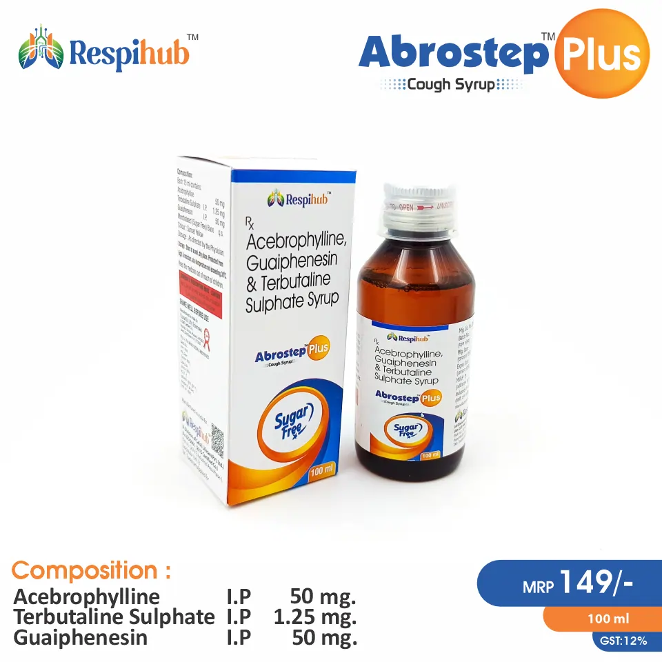 Abrostep Plus Syrup (Terbutaline 1.25mg/5ml + Acebrophylline 50mg/5ml ...
