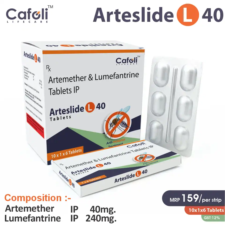Arteslide L 40 Tablet (Artemether 40mg + Lumefantrine 240mg)
