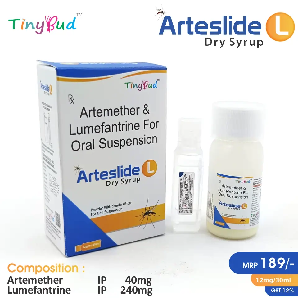 Arteslide L Dry Syrup (Artemether 40mg/5ml + Lumefantrine 240mg/5ml)