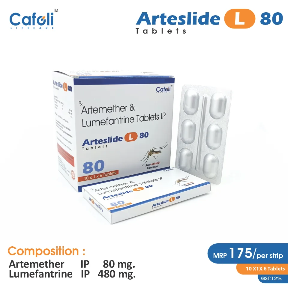 Arteslide L 80 Tablet (Artemether 80mg + Lumefantrine 480mg)