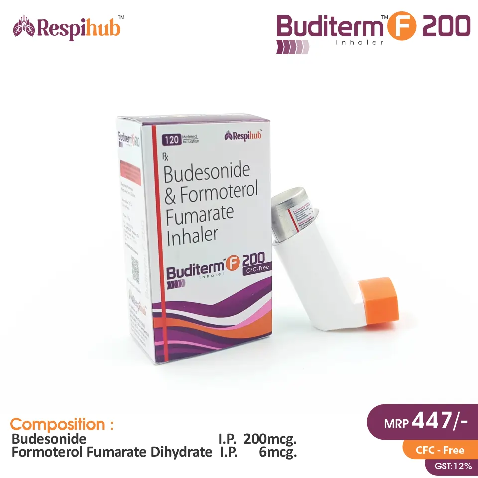 Buditerm F 200 Inhaler (Formoterol 6mcg + Budesonide 200mcg)