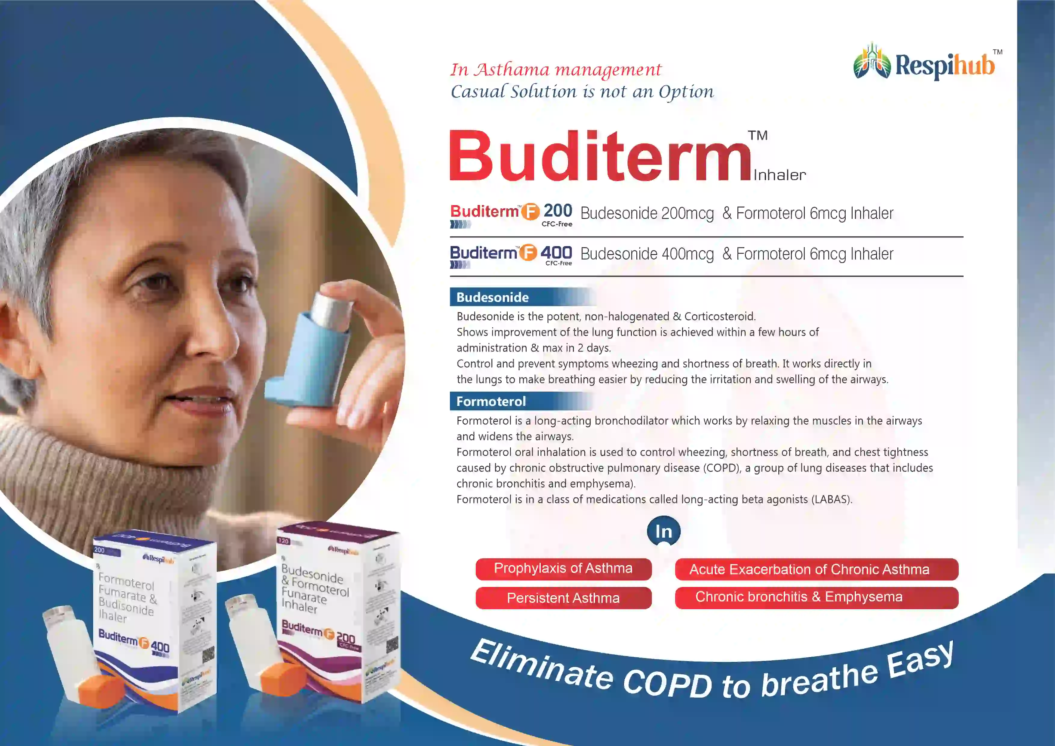 Buditerm F 200 Inhaler (Formoterol 6mcg + Budesonide 200mcg)