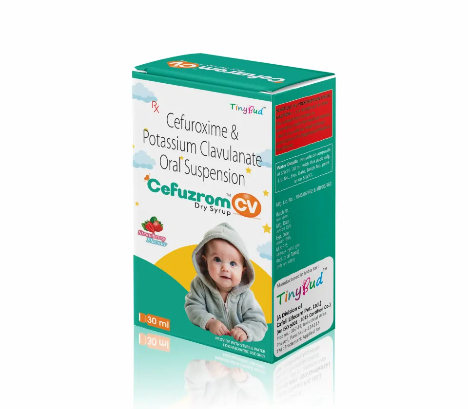 Cefuroxime (125mg) + Clavulanic Acid (31.25mg) – Cefuzrom CV Dry Syrup