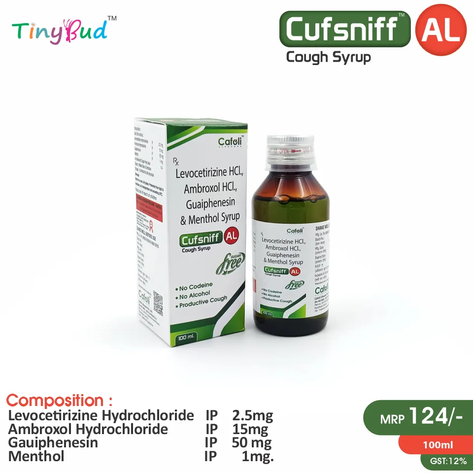 Ambroxol (15mg/5ml) + Guaifenesin (50mg/5ml) + Levocetirizine (2.5mg ...