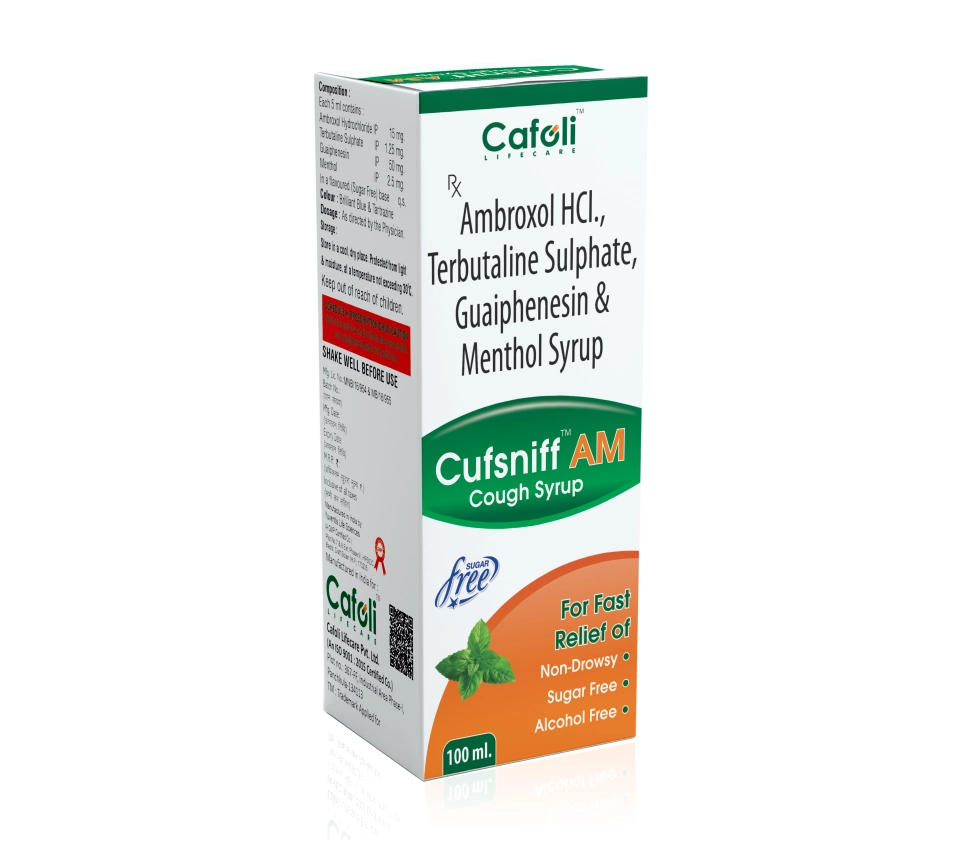 Cufsniff AM Syrup (Ambroxol 15mg/5ml + Guaifenesin 50mg/5ml + Menthol 2 ...