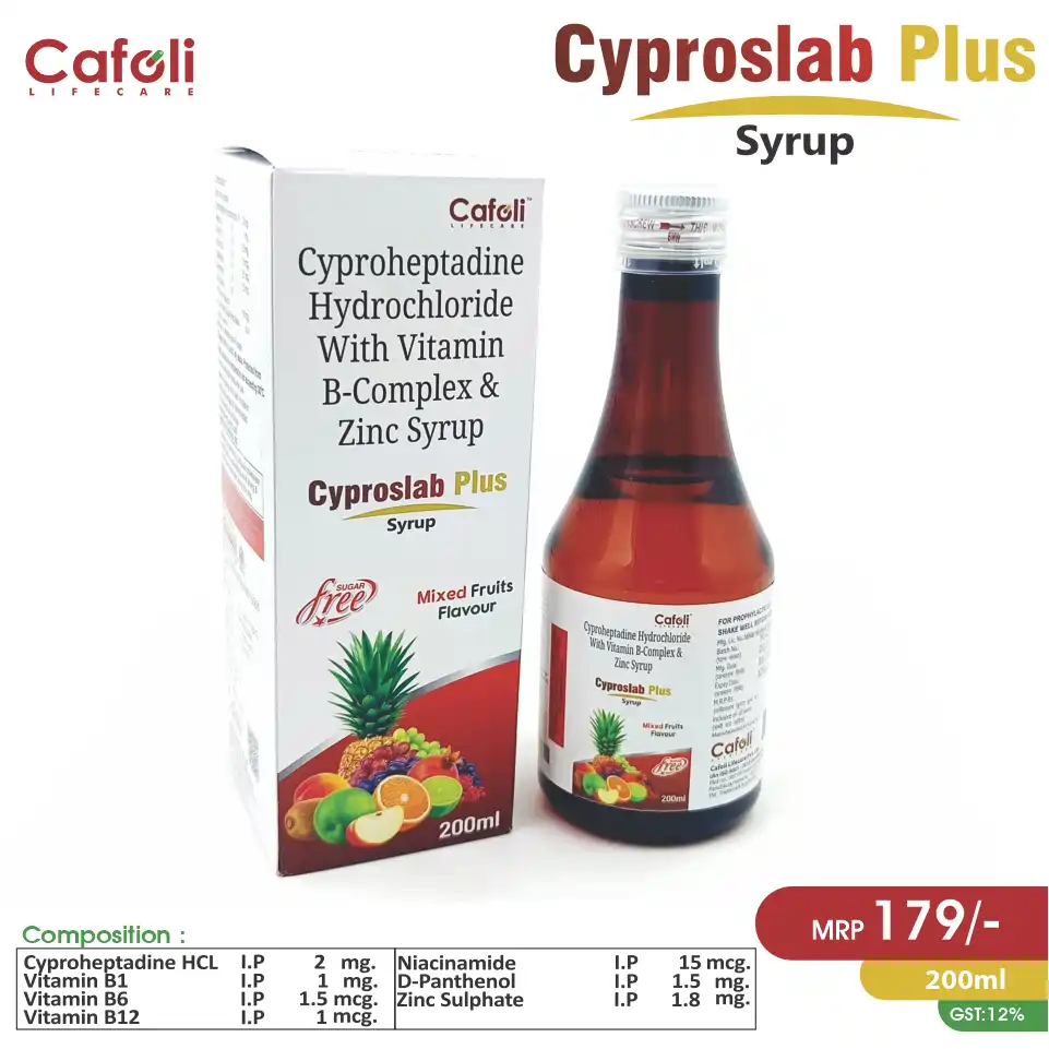 Cyproheptadine 2mg + B-Complex Syrup Cyproslab Plus Syrup