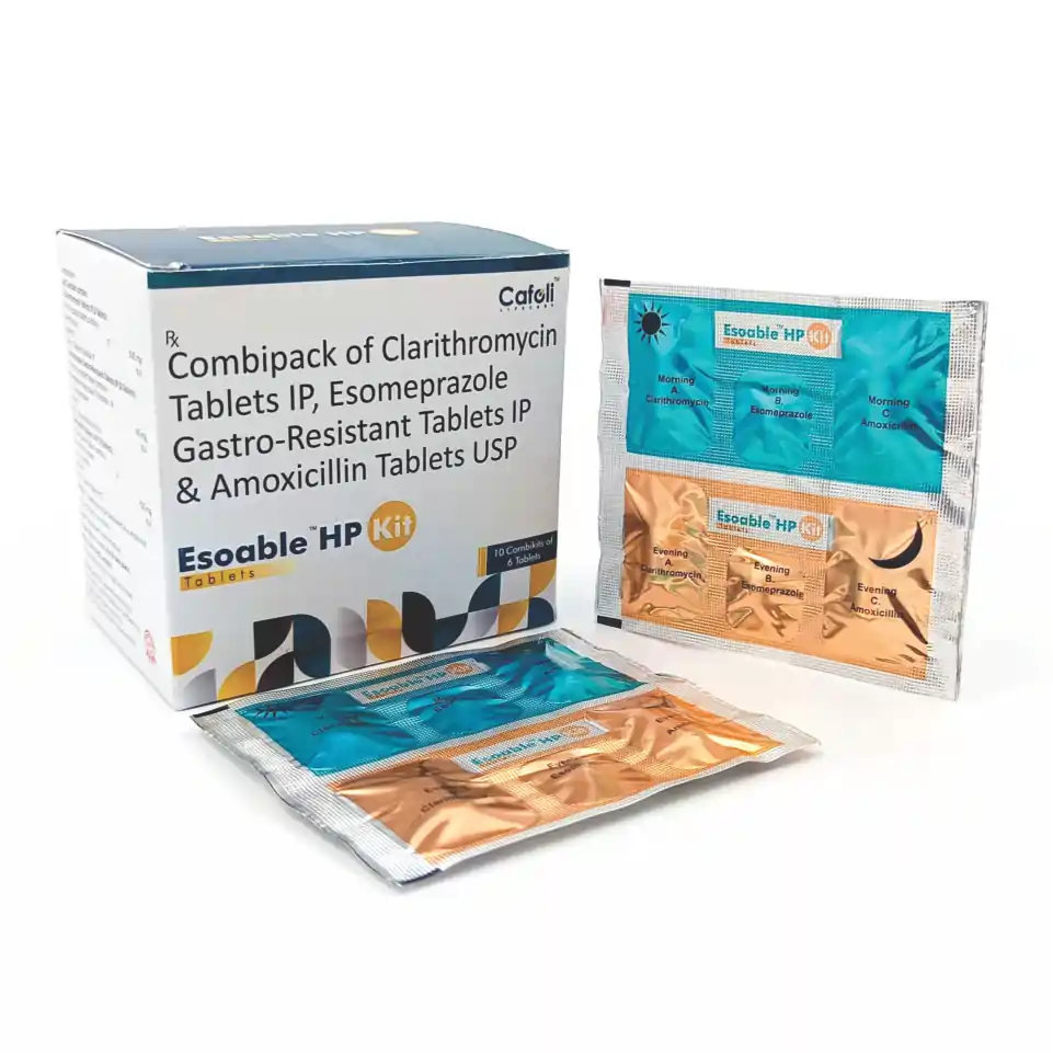 Esoable HP Kit Tablet (Amoxycillin 750mg + Clarithromycin 500mg ...