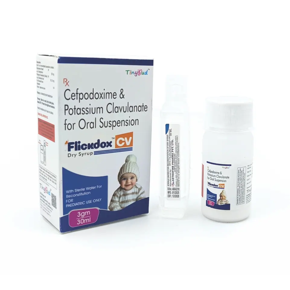 Flickdox CV Dry Syrup (Cefpodoxime Proxetil 50mg + Clavulanic Acid 31.25mg)