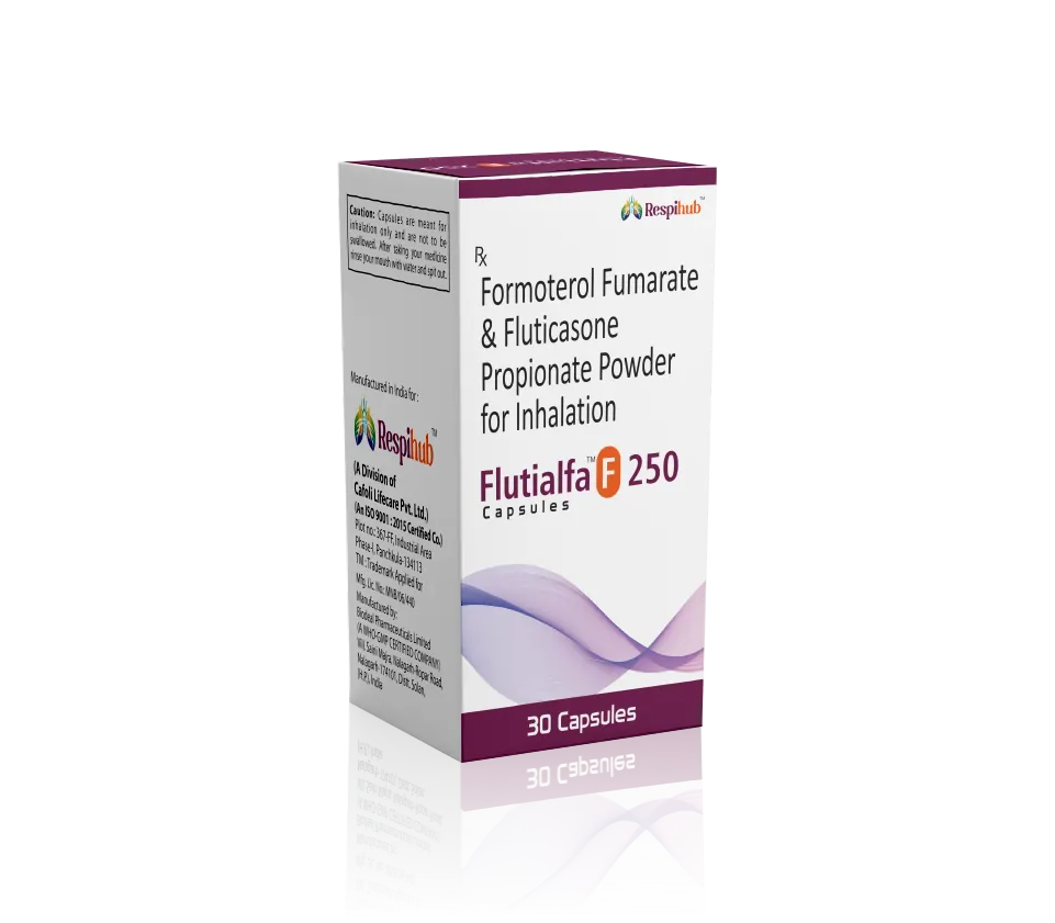 Flutialfa F 250 Inhaler (Formoterol 6mcg + Fluticasone Propionate 250mcg)