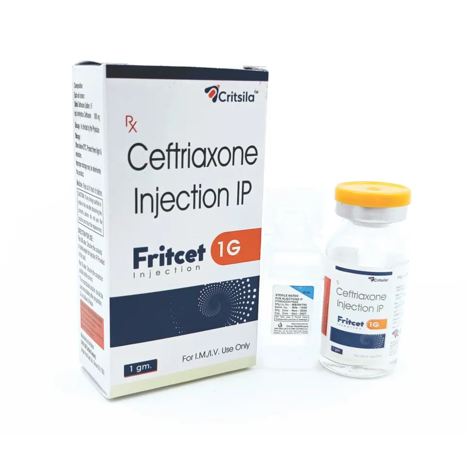 Fritcet 1g Injection (Ceftriaxone 1000mg)
