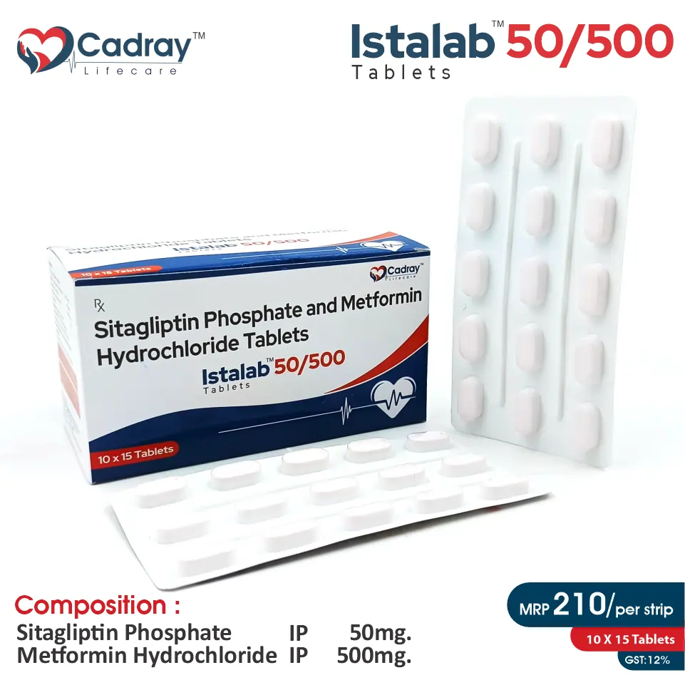 Sitagliptin Phosphate I.P. 50mg + Metformin HCL I.P. 500mg Istalab 50 ...