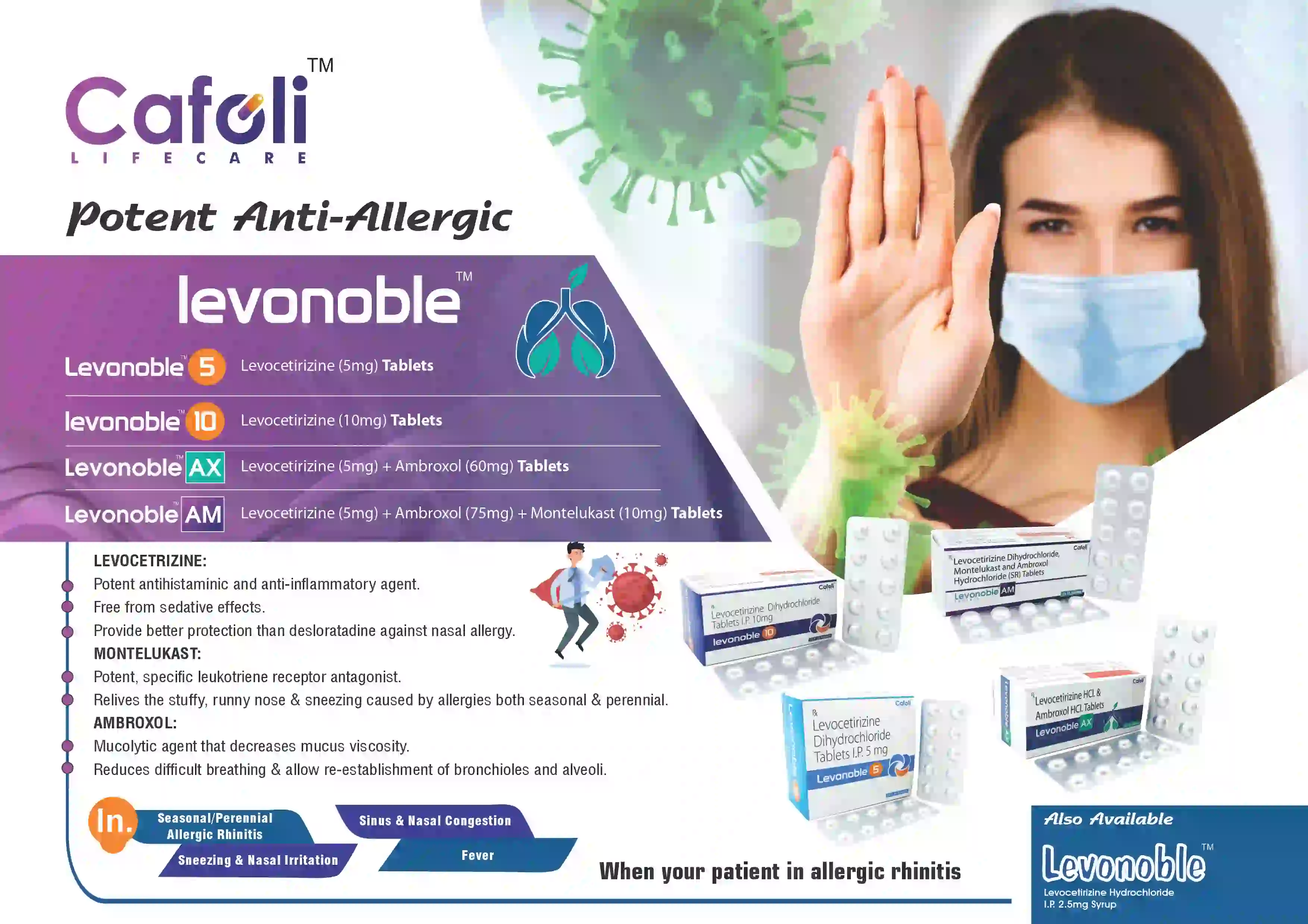 Levonoble 10 Tablet (Levocetirizine 10mg)