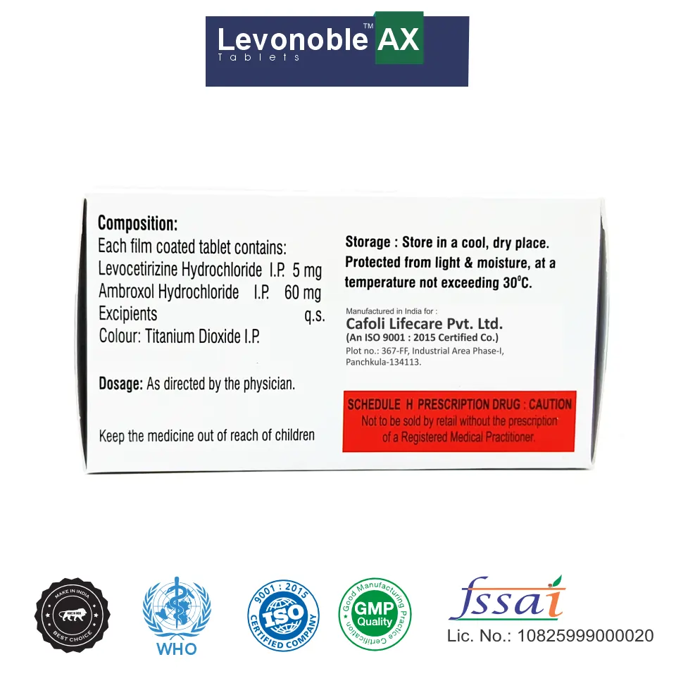 Levonoble AX Tablet (Levocetirizine 5mg + Ambroxol 60mg)