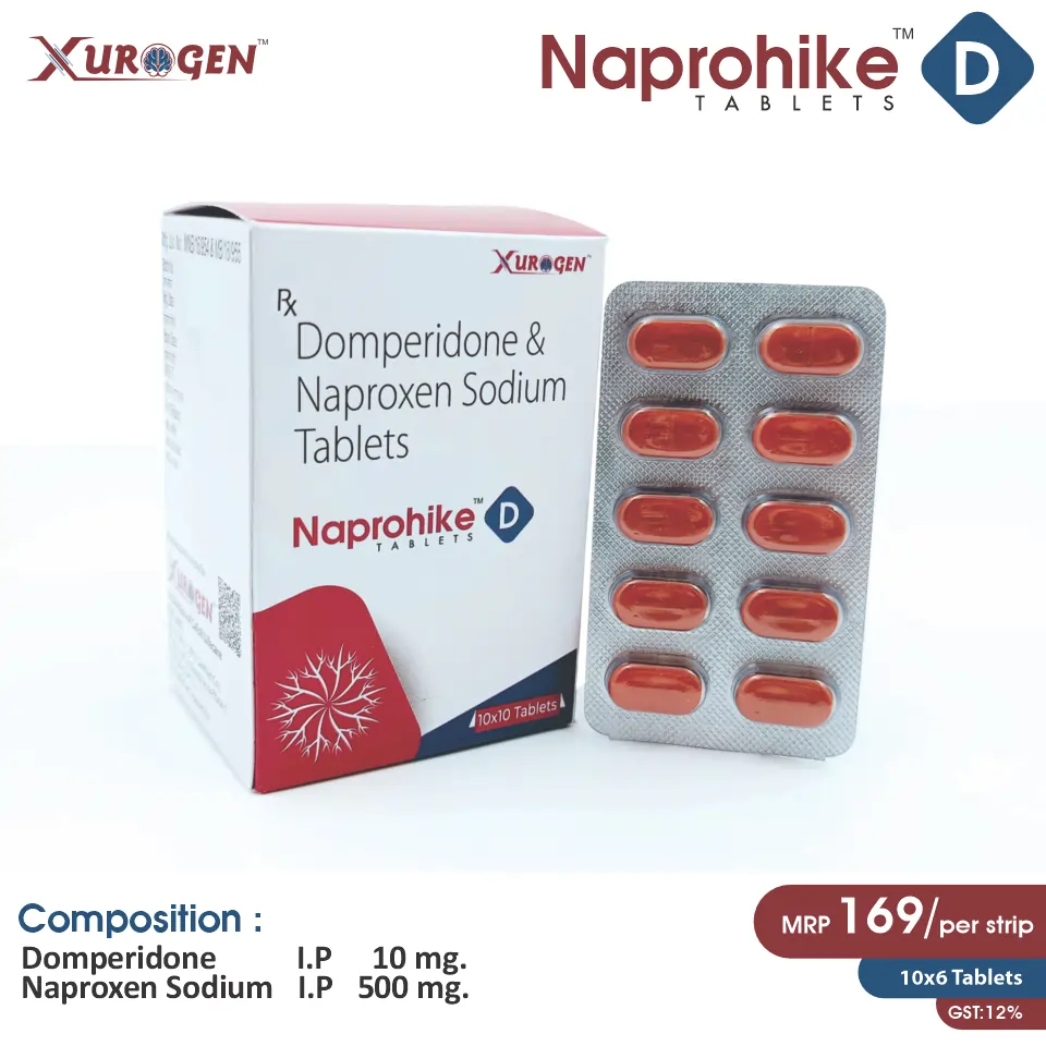 Naproxen (500mg) + Domperidone (10mg) – Naprohike D Tablet