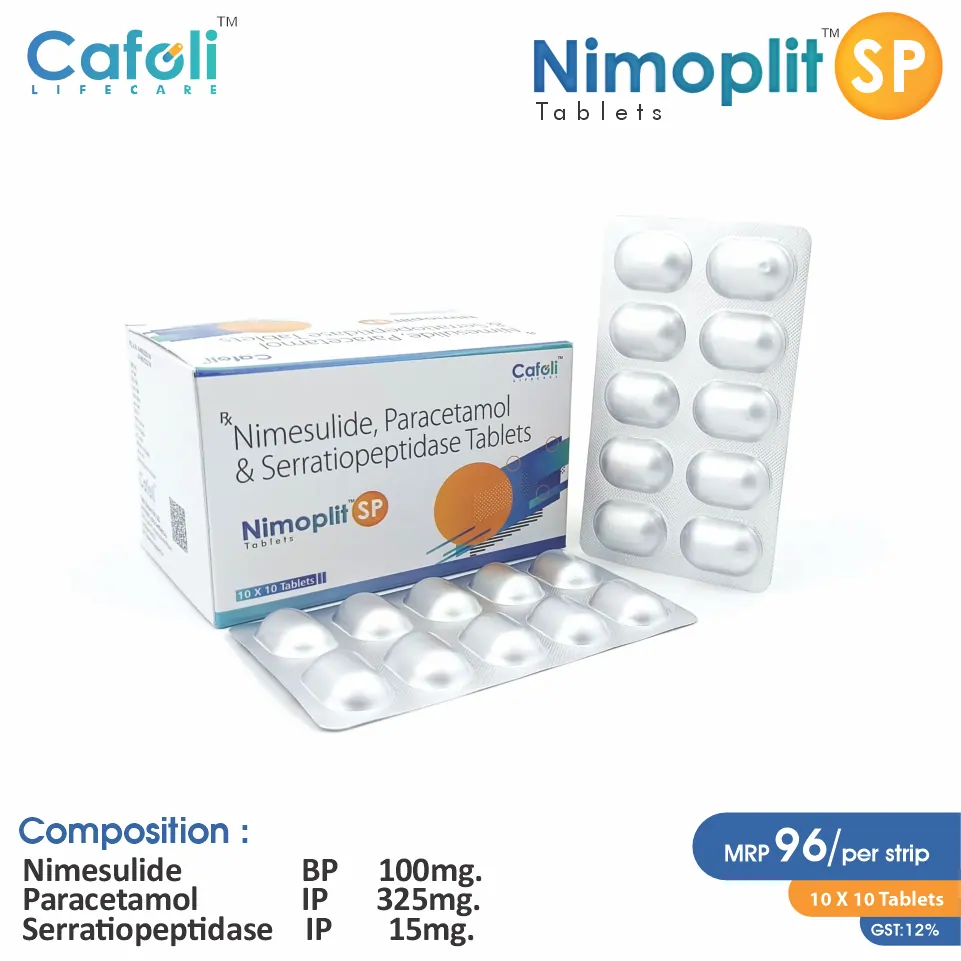 Nimesulide (100mg) + Paracetamol (325mg) + Serratiopeptidase (15mg ...