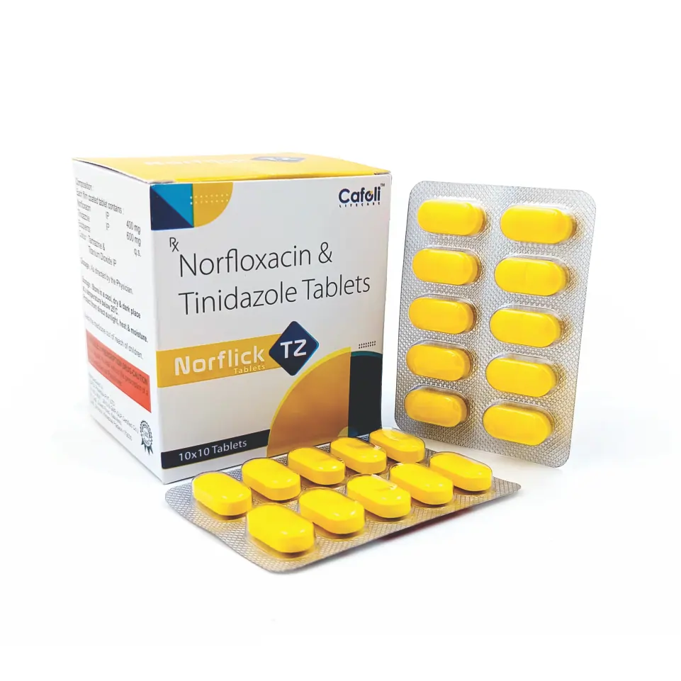 Norfloxacin (400mg) + Tinidazole (600mg) - Norflick TZ Tablet