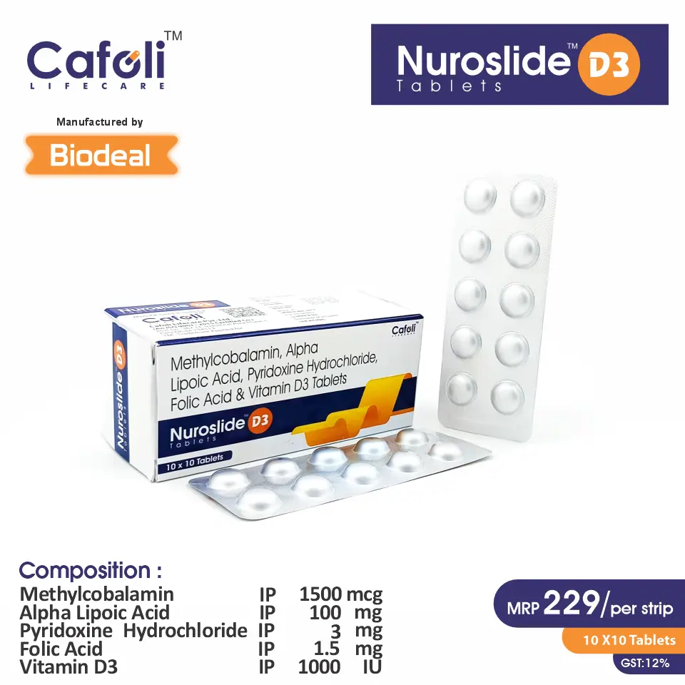 Methylcobalamin (1500mcg) + Alpha Lipoic Acid (100mg) + Vitamin B6 (3mg ...