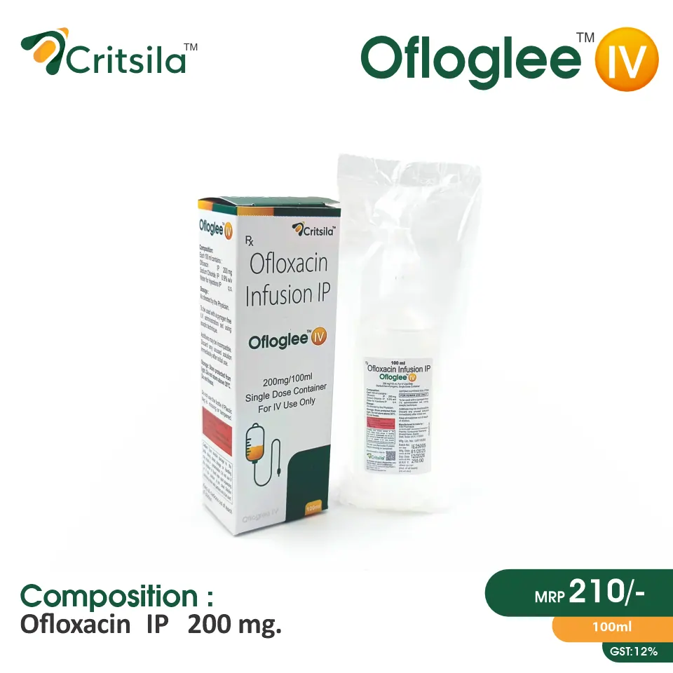 Ofloglee Infusion Injection (Ofloxacin I.P. 200mg, Sodium Chloride I.P ...