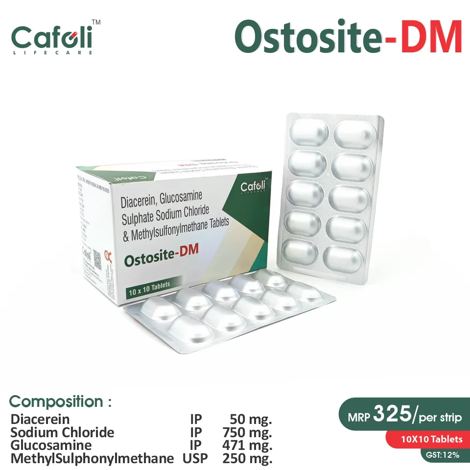 Diacerein (50mg) + Glucosamine Sulfate Potassium Chloride (750mg ...
