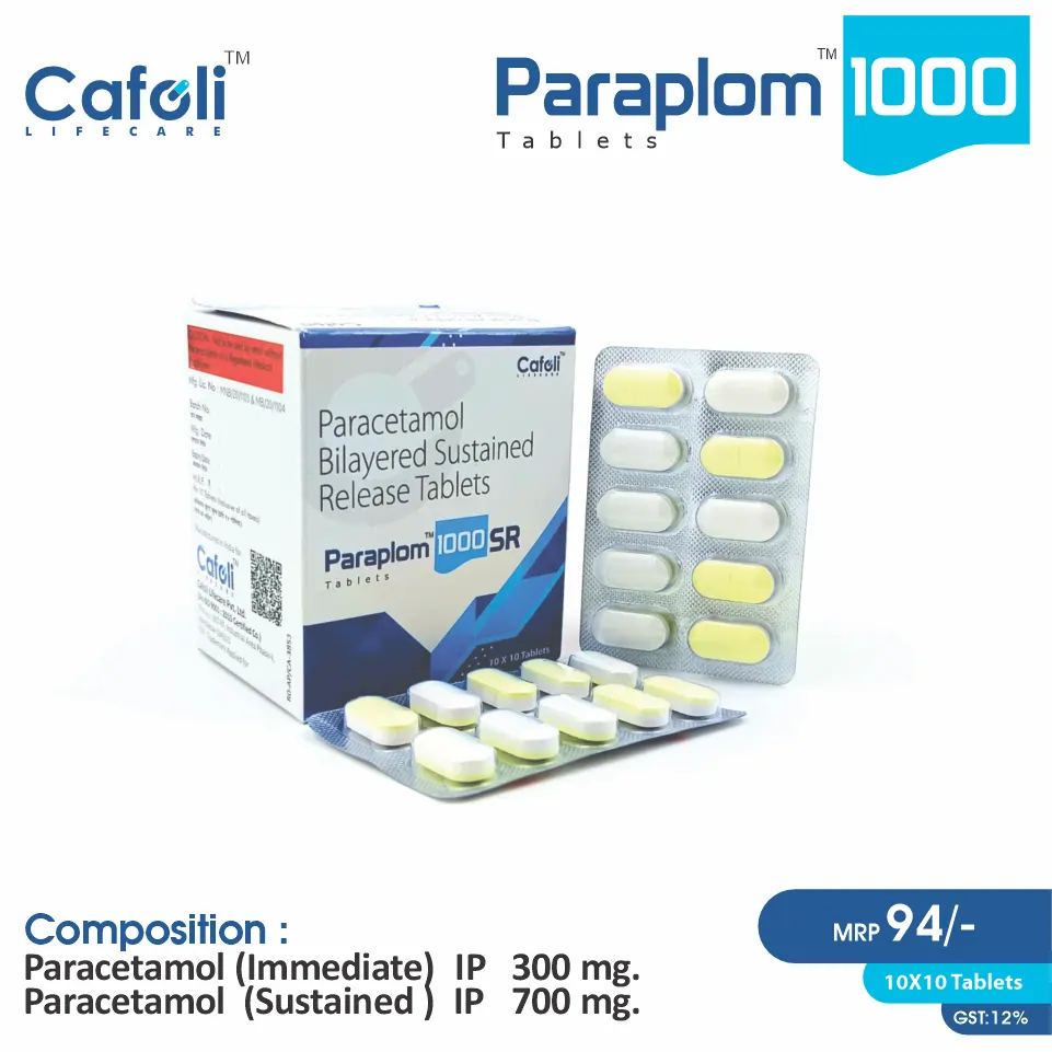 Paraplom 1000 Tablet (Paracetamol 300mg + Paracetamol 700mg)