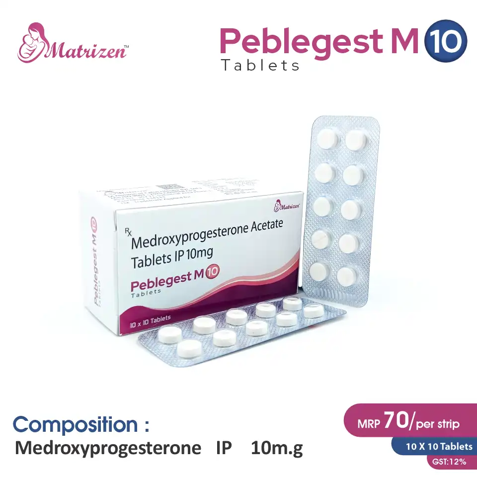 Peblegest M 10 Tablet (Medroxyprogesterone Acetate 10mg)