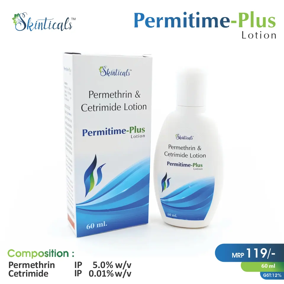 Permethrin 5.0 % w/v + Cetrimide 0.1% w/v Permitime Plus Lotion