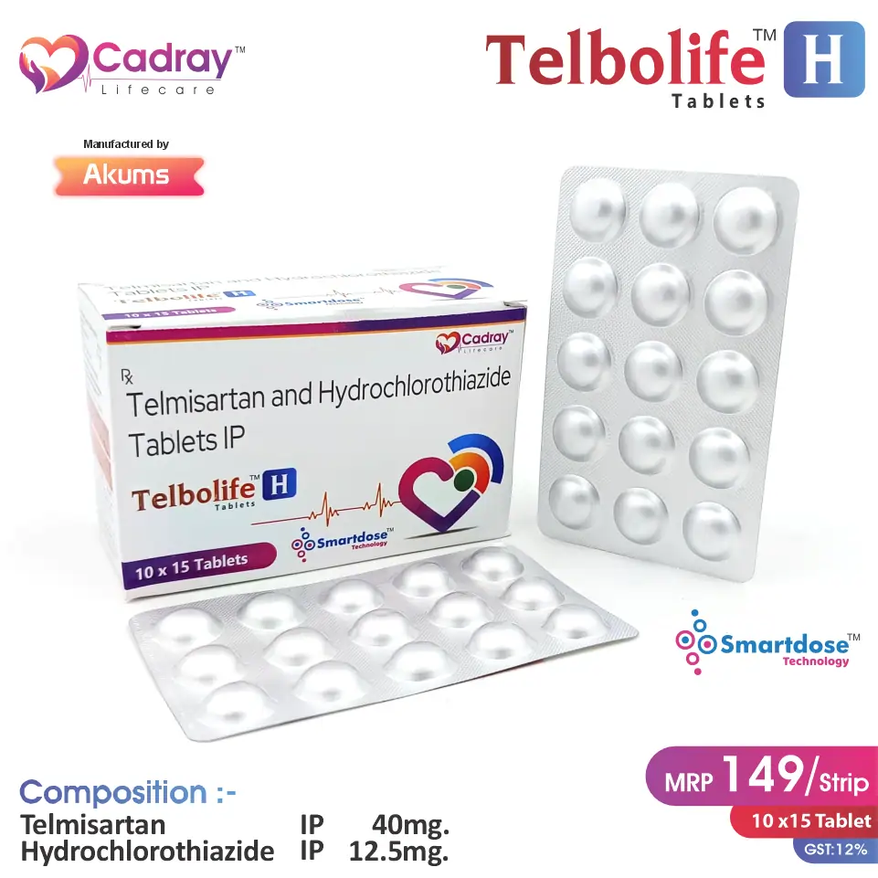 Telmisartan 40mg + Hydrochlorothiazide 12.5mg Telbolife H Tablet