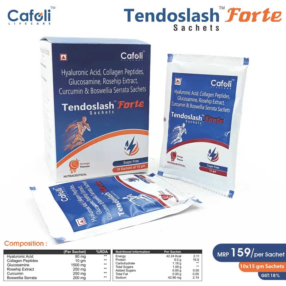 Tendoslash Sachet (Hyaluronic Acid 80mg, Collagen Peptides 10gm ...