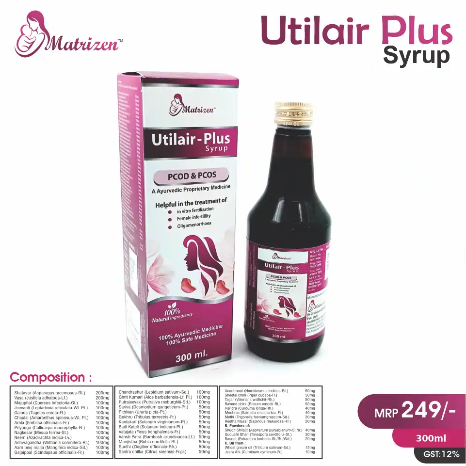 Herbal Uterine Syrup (PCOS & PCOD focused) Utilair Plus