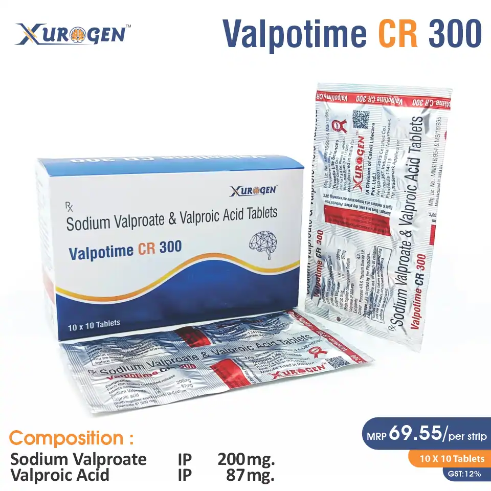 Sodium Valproate 200mg + Valproic Acid 87mg Valpotime CR 300