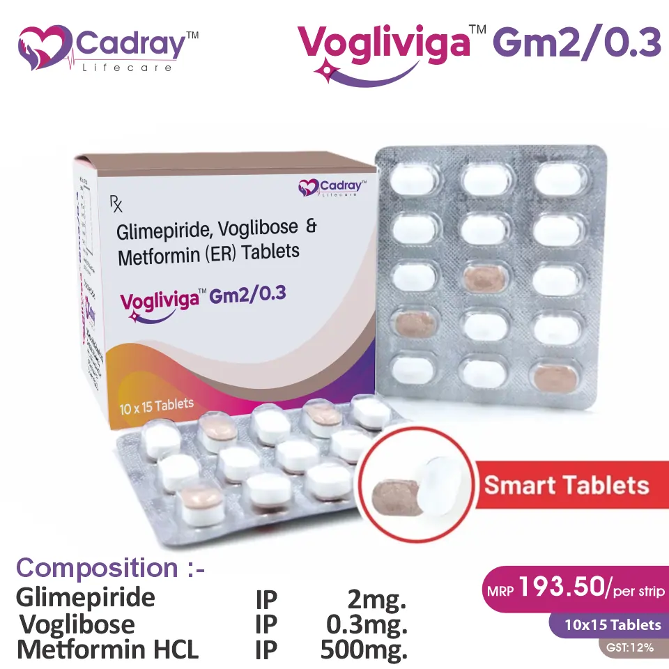 Vogliviga GM2/0.3 (Glimepride I.P. 2mg + Voglibose I.P. 0.3mg ...
