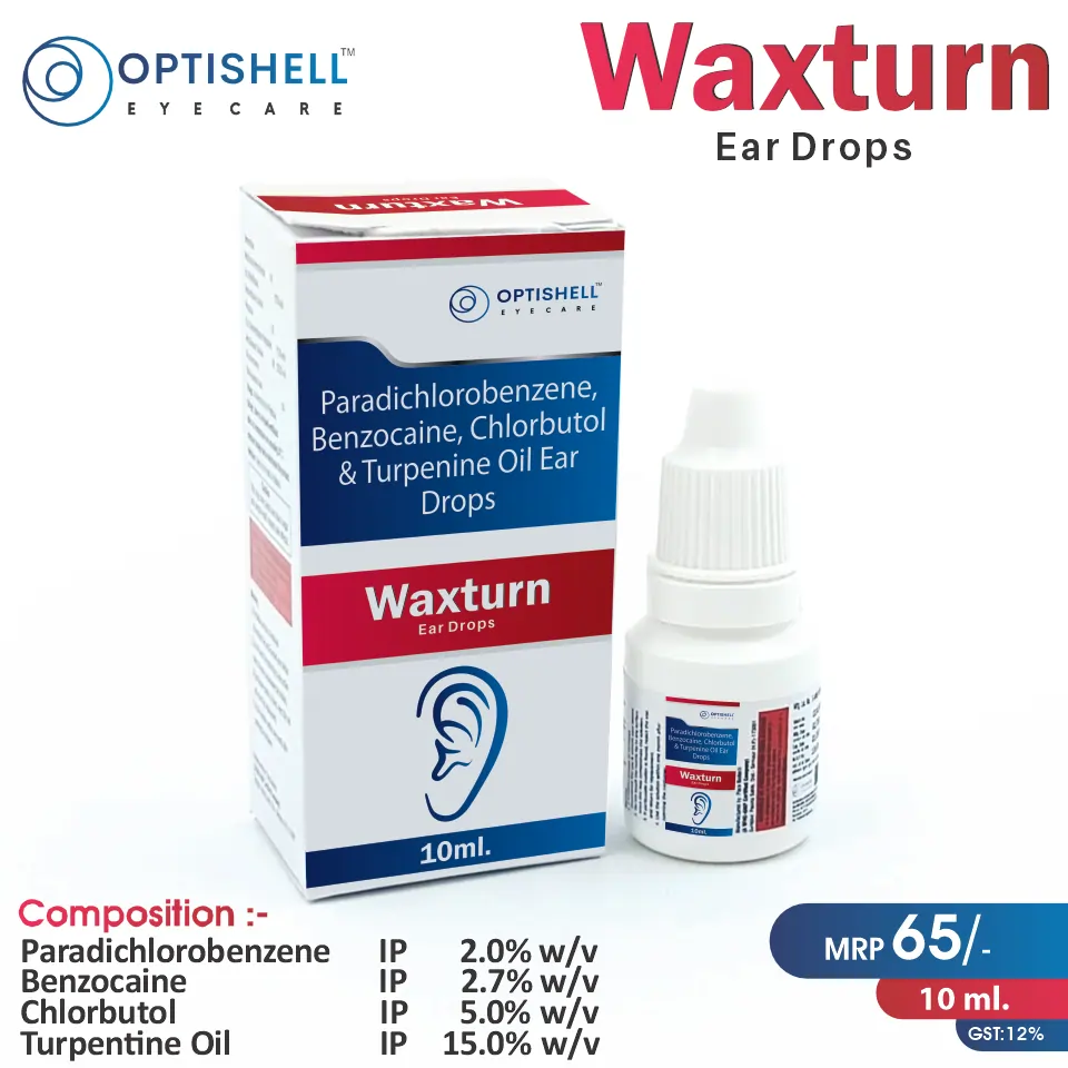 Benzocaine (2.7% w/v) + Chlorbutol (5% w/v) + Paradichlorobenzene (2% w ...